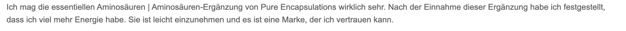 Pure encapsulations "Essential Aminos" im Test - (Endnote: 2,08)